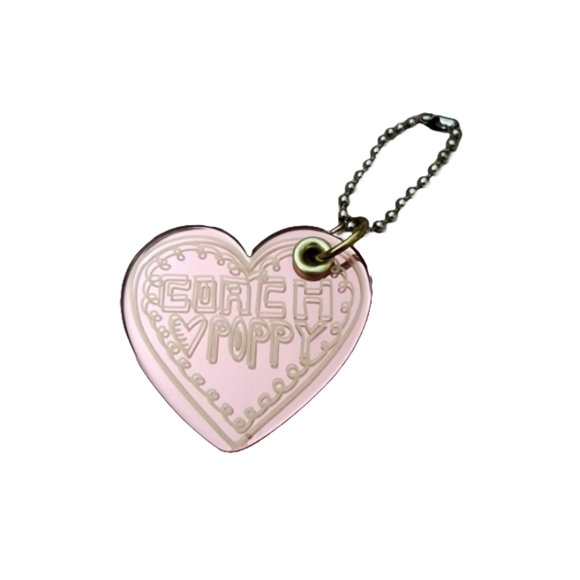 Coach | Accessories | Coach Hang Tag Poppy Acrylic Heart Reflective ...